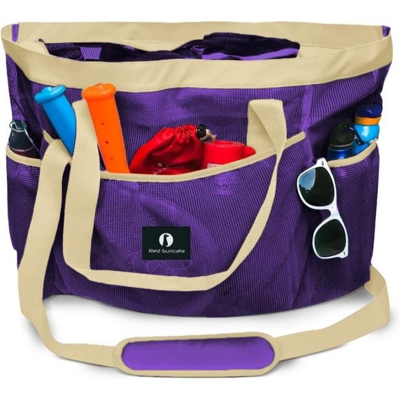 Bags | Mesh Beach With Zipper Extra Large Beach Tote Pool Bag | Poshmark